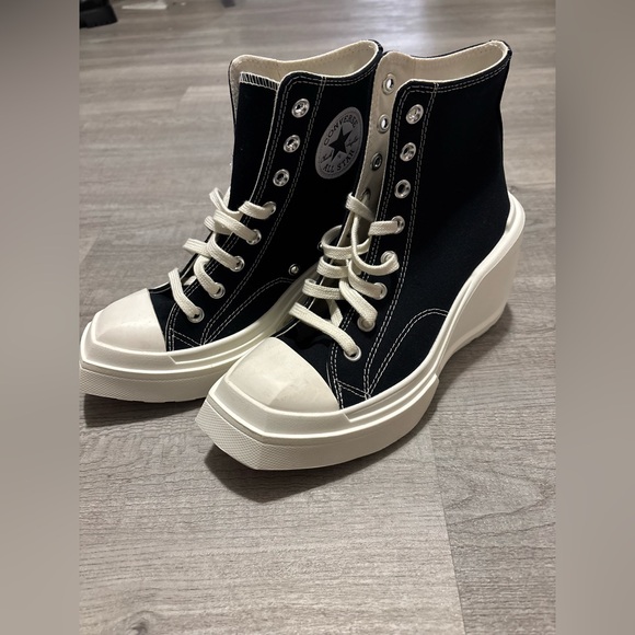 Converse | Shoes | Converse Size 7 Chuck 7 De Luxe Wedge Hi Black Funky ...